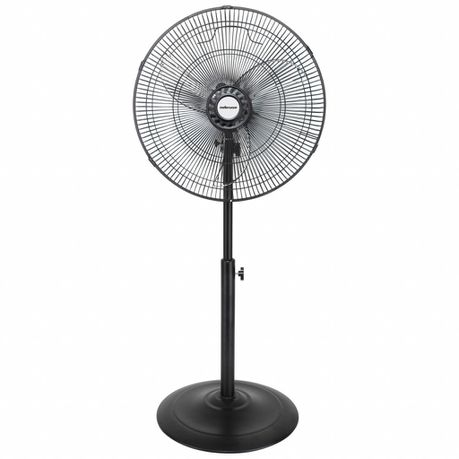 Fan 3 Speed Height Adjustable Pedestal Steel Black | Furntech Agencies